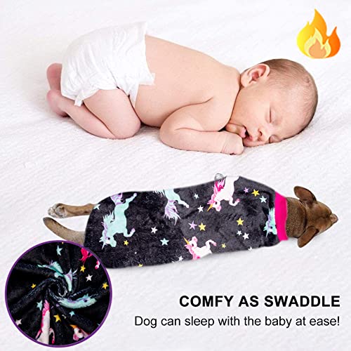 LovinPet German Shepherd Dog Pajamas: Upgraded Lightweight Flannel Dog Warm Apparel, Skin-Friendly Fabric Starry Sky Wild Horse Prints Dog Clothes for Small to Medium to Large Dog Breeds,Medium