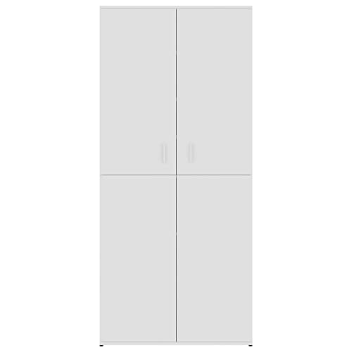 GOLINPEILO Modern Shoe Storage Cabinet with 2 Doors, 6 Shelves and a Hanging Rod, 31.5"x15.4"x70.1" Wood Shoe Storage Cabinet White for Entryway, Porch