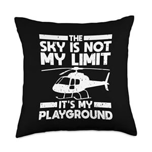 cool elegant i'm a proud helicopter pilot designs funny helicopter pilot chopper aviation lovers quote outfit throw pillow, 18x18, multicolor