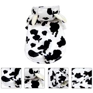 Mipcase Sweatshirt Soft Halloween Dog Small Pajamas Pajamas, Comfy Pet Clothes Decorative Cosplay Milk Medium Plush Costume Clothing Outfit for Puppy Dogs Cows Costume- Hoodie