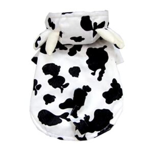 mipcase sweatshirt soft halloween dog small pajamas pajamas, comfy pet clothes decorative cosplay milk medium plush costume clothing outfit for puppy dogs cows costume- hoodie