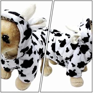 Mipcase Sweatshirt Soft Halloween Dog Small Pajamas Pajamas, Comfy Pet Clothes Decorative Cosplay Milk Medium Plush Costume Clothing Outfit for Puppy Dogs Cows Costume- Hoodie