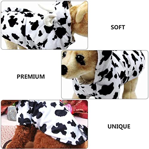 Mipcase Sweatshirt Soft Halloween Dog Small Pajamas Pajamas, Comfy Pet Clothes Decorative Cosplay Milk Medium Plush Costume Clothing Outfit for Puppy Dogs Cows Costume- Hoodie