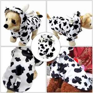 Mipcase Sweatshirt Soft Halloween Dog Small Pajamas Pajamas, Comfy Pet Clothes Decorative Cosplay Milk Medium Plush Costume Clothing Outfit for Puppy Dogs Cows Costume- Hoodie