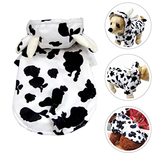 Mipcase Sweatshirt Soft Halloween Dog Small Pajamas Pajamas, Comfy Pet Clothes Decorative Cosplay Milk Medium Plush Costume Clothing Outfit for Puppy Dogs Cows Costume- Hoodie