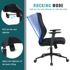 ralex-chair Office Chair Ergonomic Desk Chair Comfort Height with Wheels，Lumbar Support Mesh Swivel Computer Home Office Study Task Chair(5017) (Black)