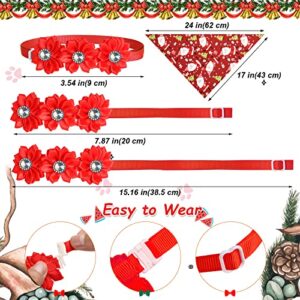 40 Pcs Christmas Dog Bow Ties Set 26 Christmas Pet Bowties 10 Santa Snowman Pet Necktie 4 winter Dog Bandana Christmas Dog Grooming Accessories for Dog Cat Pet Decor (Santa Style)