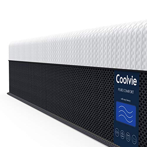 Coolvie Twin Size Mattress, 10 Inch Cooling Gel Memory Foam Mattress, Pocket Innerspring Hybrid Mattress for Motion Isolation & Pressure Relidf, Mattress in a Box, 100 Night Trial