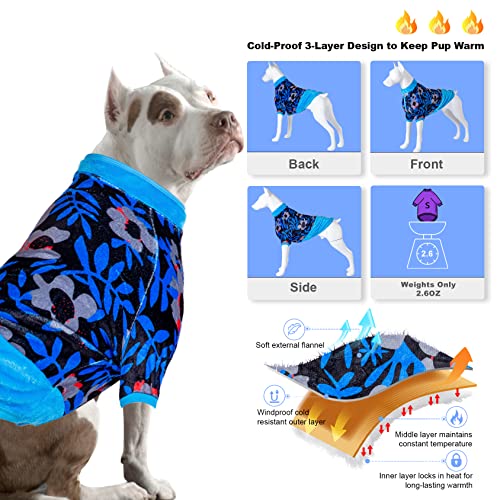 LovinPet Sweater for Pitbulls - Pet Sweater, Skin-Friendly Flannel Fabric Clothes for Dog, Nocturnal Multi Prints Dog Clothes, Warm Dog Clothes for Small Dog Breeds for Cold Weather,