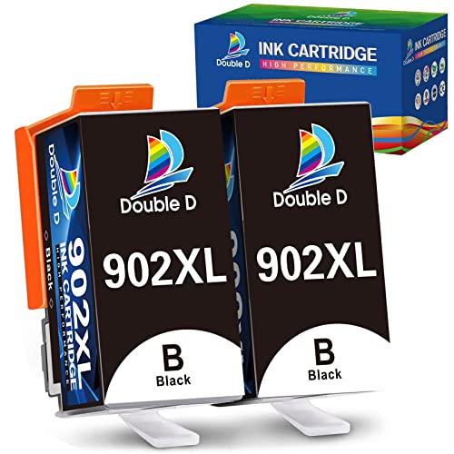 DOUBLE D Compatible 902XL Black Ink Cartridges Replacement for HP 902 902XL Black (Upgrade Chip) for HP OfficeJet Pro 6978 6962 6968 6975 6960 6970 6950 6954 6979 6951 Printer (2 Black)