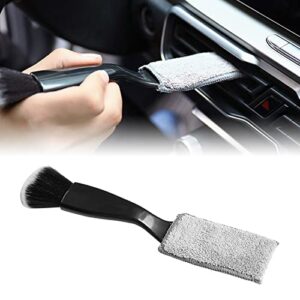 rsept soft car detailing brush,double head brush for car clean,car detailing brushes exterior,double ended portable cleaning brush mini hand held magic brush duster for house, car, office (black)