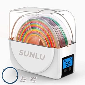 [upgraded] sunlu s1 plus filament dryer box with fan for 3d printer filament, upgraded filament dehydrator storage box for 3d filament 1.75 2.85 3.0 keeping filament dry during 3d printing