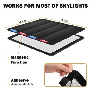 AISHIKEKE Magnetic RV Skylight Cover, Foldable RV Skylight Shade, Waterproof RV Blackout Ventilation Cover, RV Accessories and Camper Accessories for Camper Privacy UV Rays Protection