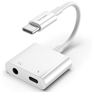 mas carney headphone adapter, usb type c to 3.5mm headphone and charger adapter compatible with pixel 5 4 3 xl, galaxy s22 s21 s20 s20+ note 20,ipad pro, macbook