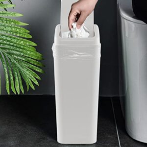 Jekiyo 12 Liter Slim Plastic Trash Can, Swing Lid Garbage Can, 2-Pack