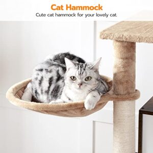 HOOBRO Cat Tree with Litter Box Enclosure, Wooden Cat Tower with Cat Hammock Condo, All-in-One Cat Furniture for Indoor Cats, Cat Litter Box Furniture Hidden, Versatile Cat Tree, Rustic Brown FG13MZ03