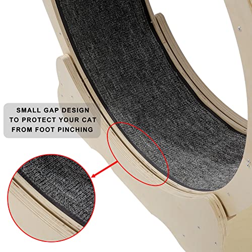 AURGOD Cat Exercise Wheel Indoor, Cat Treadmill with Locking Mechanism, TPE Noiseless Roller, Cute Cat Running Wheel for Pet Loss Weight and Daily Exercise