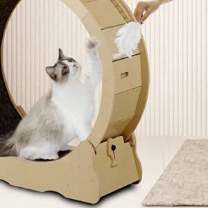 AURGOD Cat Exercise Wheel Indoor, Cat Treadmill with Locking Mechanism, TPE Noiseless Roller, Cute Cat Running Wheel for Pet Loss Weight and Daily Exercise