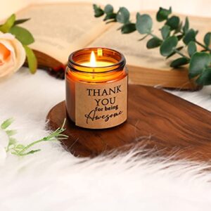 4 Pcs Thank You Candles 3.5 oz Scented Candles Employee Appreciation Gifts Thank You for Being Awesome Inspirational Candle for Teacher Coworker Nurse Women Gifts, 4 Fragrances