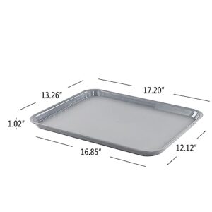 Ggbin 6 Pack Plastic Fast Food Serving Tray, Black and Gray, Rectangular Cafeteria Trays