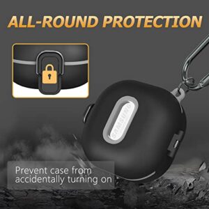 [Upgrade Lock] Case for Galaxy Buds 2 Pro/Galaxy Buds Pro/Galaxy Buds 2 /Galaxy Buds Live, Armor Cover Case Compatible with Samsung Earbuds Shockproof Protective with Lanyard Keychain (Black)