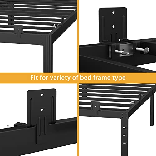 COMASACH 16 Inch Queen Bed Frame and 6 Pcs Mattress Gaskets, Heavy Duty Metal Platform Bed Frames with 4500Lbs Steel Slat Support, No Box Spring Needed, Noise Free Non Slip Mattress Foundation, Black