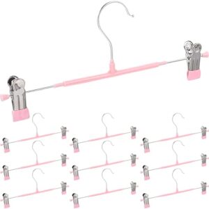 LUOZZY 10Pcs Pants Hangers Skirt Hangers Household Anti-Skid Clip Hangers Pants Accessory - Pink