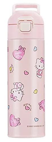 Hello Kitty Stainless Steel Insulated Water Bottle with Handle 500ml- Pink