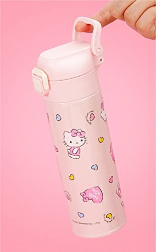 Hello Kitty Stainless Steel Insulated Water Bottle with Handle 500ml- Pink