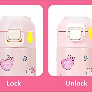 Hello Kitty Stainless Steel Insulated Water Bottle with Handle 500ml- Pink