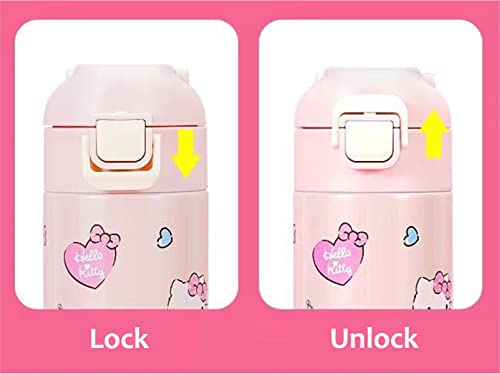 Hello Kitty Stainless Steel Insulated Water Bottle with Handle 500ml- Pink