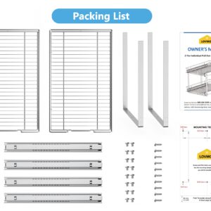 LOVMOR Slide Out Cabinet Drawers Pots and Pans Organizer and Storage, 14" W x 21" D, 2 Tier