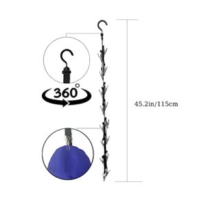 New extension Closet Hanging Hat Organizer Hanging Hat Keeper Closet Hook Cap Holder Hat Rope Rack with Clips (1 Pcs)