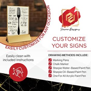 Gold Acrylic Sign Holder 8.5 x 11, Gold Frame, Acrylic Paper Holder Stand, Plastic Display Stands 8.5x11, Double Sided Vertical or Horizontal Menu Holders for Restaurant, Clear Paper Stand Display, Flyer Holder 8.5 x 11, Clear Acrylic Picture Frame, (6 Pa