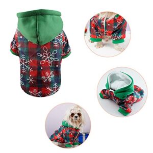 Dog Christmas Sweater Girly Pet Hooded Cotton Sweatshirt Holiday Puppy Costume Sweatshirt Pet Clothes