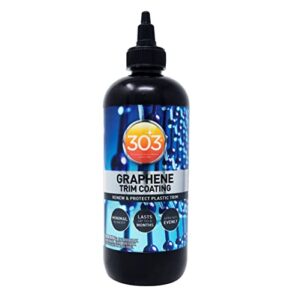 303 products graphene trim coating – hydrophobic graphene coating – uv protectant coating – 6 months of protection – darkens and renews plastic trim – non-greasy – 8 oz (30249)