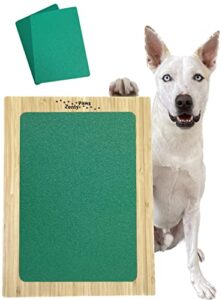 zenly paws dog scratch board for nails, double sided, file paper coarse and fine grit, any size dog, dog nail file board 16" x 12", calming nailcare, scratch square for dogs, dog scratch pad for nails