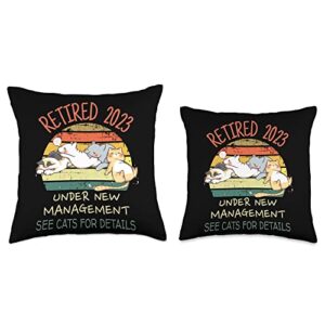 Retirement Gifts For Men Women 2023 Cartoon Cat Costume Retirement for Men & Women 2023 Throw Pillow, 16x16, Multicolor