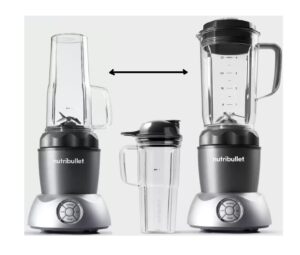 nutribullet nb50200 1000w pitcher blender 32oz pitcher 24oz handled to-go cup hot/cold (grey)