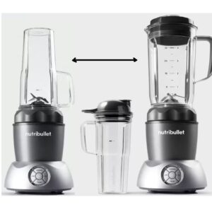 Nutribullet NB50200 1000W Pitcher Blender 32oz Pitcher 24oz Handled To-Go Cup Hot/Cold (Grey)