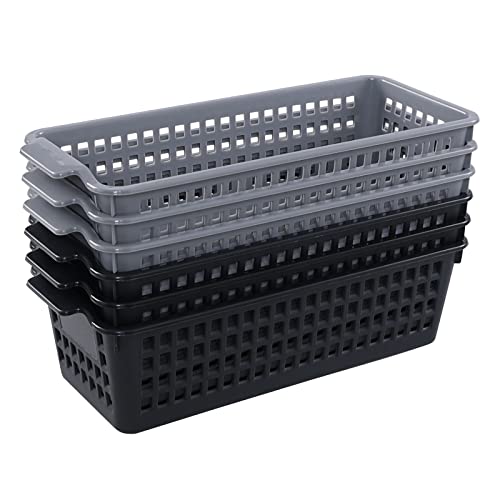 Innouse Slim Plastic Storage Baskets, Small Desktop Baskets, Set of 6