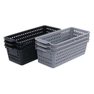 Innouse Slim Plastic Storage Baskets, Small Desktop Baskets, Set of 6