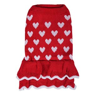 Puppy Dog Sweater Dress Valentine's Christmas Girl Red Winter Warm Dog Princess Dress Knitwear Pet Sweater XL