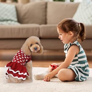 Puppy Dog Sweater Dress Valentine's Christmas Girl Red Winter Warm Dog Princess Dress Knitwear Pet Sweater XL