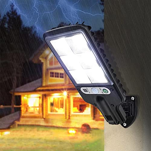 Solar Street Light IP65 Waterproof Outdoor Solar Powered Street Lights Dusk to Da-wn with Motion Sensor LED Security Flo-od Light for Parking Lo Drive-Way Yard Garden Square