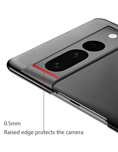 Bastmei Google Pixel 7 Pro 5G Case (2022) - Ultra-Light, Slim Camera Protection Hard PC Cover - Gravel Black