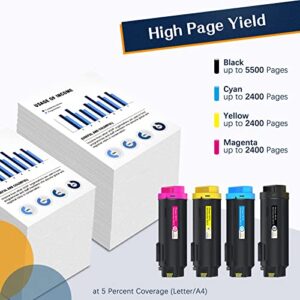 Colorking Compatible 6510 Toner Cartridge Replacement for Xerox Phaser 6510 WorkCentre 6515 to Use with 6515/DNI 6515/DN 6510/DN Printer High Yield (4-Pack, 1 Black 1 Cyan 1 Magenta 1 Yellow)