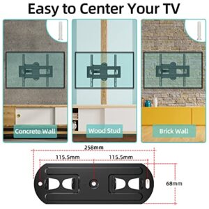 HCMOUNTING Swivel and Tilt TV Wall Mount for 26-55 inch Flat Screen Curved TVs, Full Motion Wall Mount TV Bracket with Single Stud Level Adjustment VESA 400x400mm Holds up to 88lbs