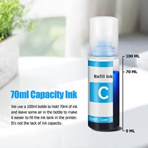 CYMBAINK Compatible T542 Refill Ink Bottle Replacement for 542 T542 522 T522 Works for EcoTank ET-2720 ET-2760 ET-2800 ET-4700 ET-2803 ET-2750 ET-3750 ET-4750 ET-3760 ET-4760 ET-2700 (542)