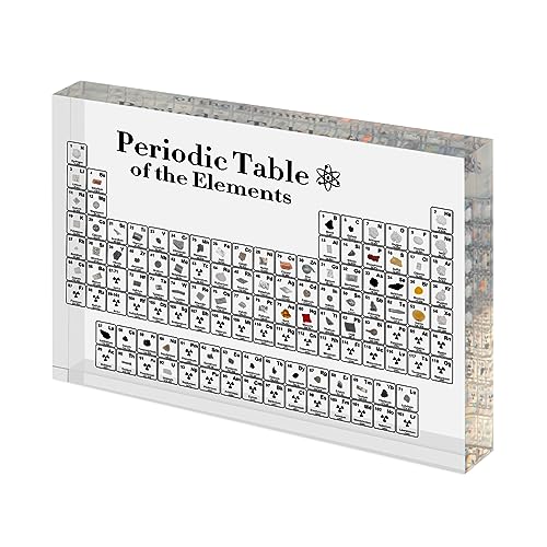 UkkRoa Real Chemical Element Periodic Table 83 Kinds of Real Elements & Acrylic Display Stand, for Science Lovers, Students to Learn Chemistry Chart Tools, Gifts and Crafts Decoration (5.9" x 4.5")